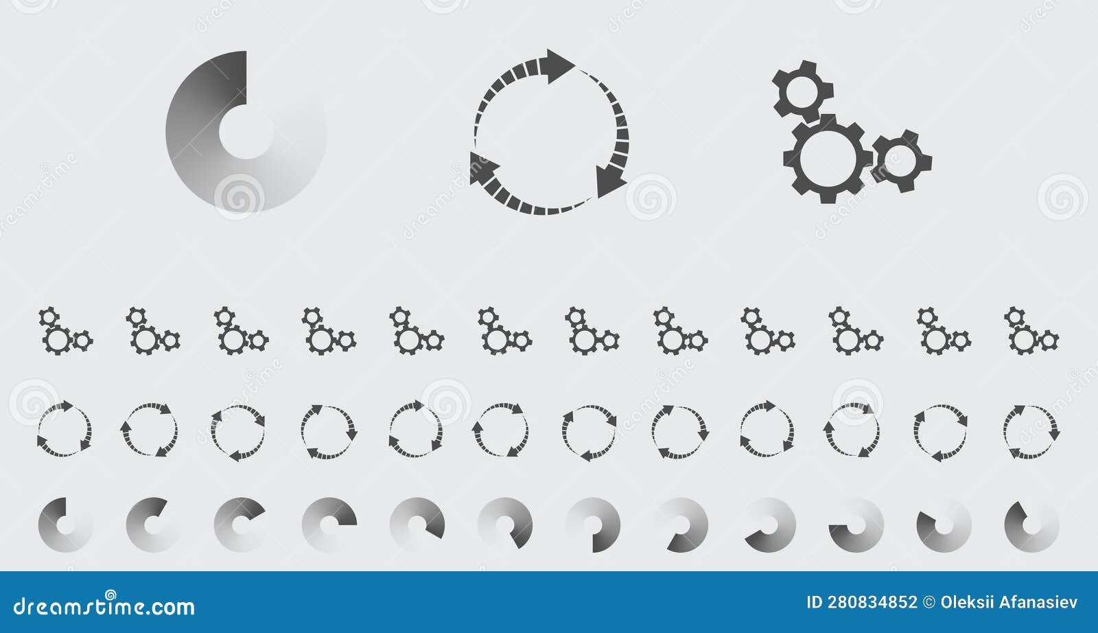 Circular Loading Buffering Icons Vector Set Stock Vector - Illustration ...