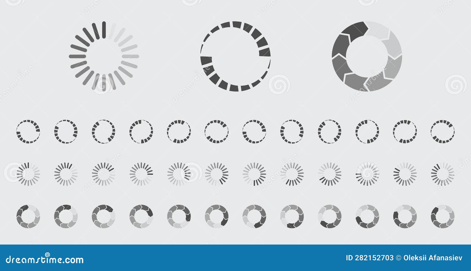 Circular Loading Buffering Icons Vector Set Stock Vector - Illustration ...