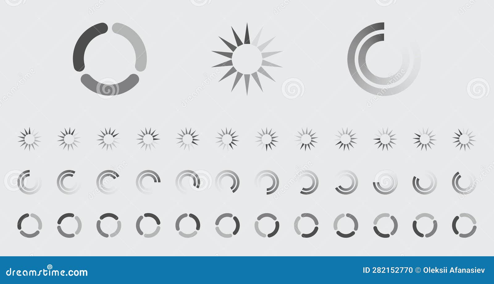 Circular Loading Buffering Icons Vector Set Stock Vector - Illustration ...