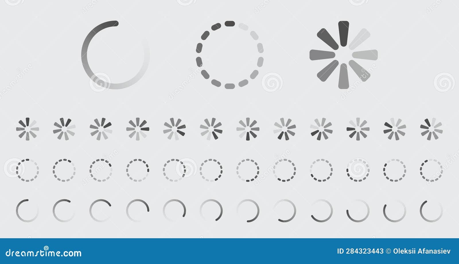 Circular Loading Buffering Icons Vector Set Stock Vector - Illustration ...