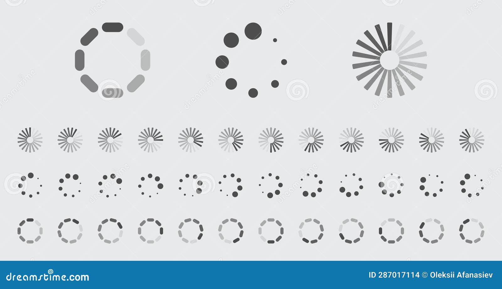 Circular Loading Buffering Icons Vector Set Stock Vector - Illustration ...