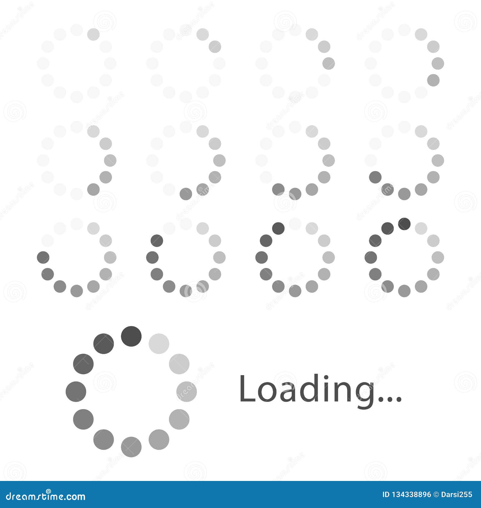 Circular Loading Sign, Gray Isolated on White Background, Vector ... Circular Loading Sign, Gray Isolated on White Background, Vector ...