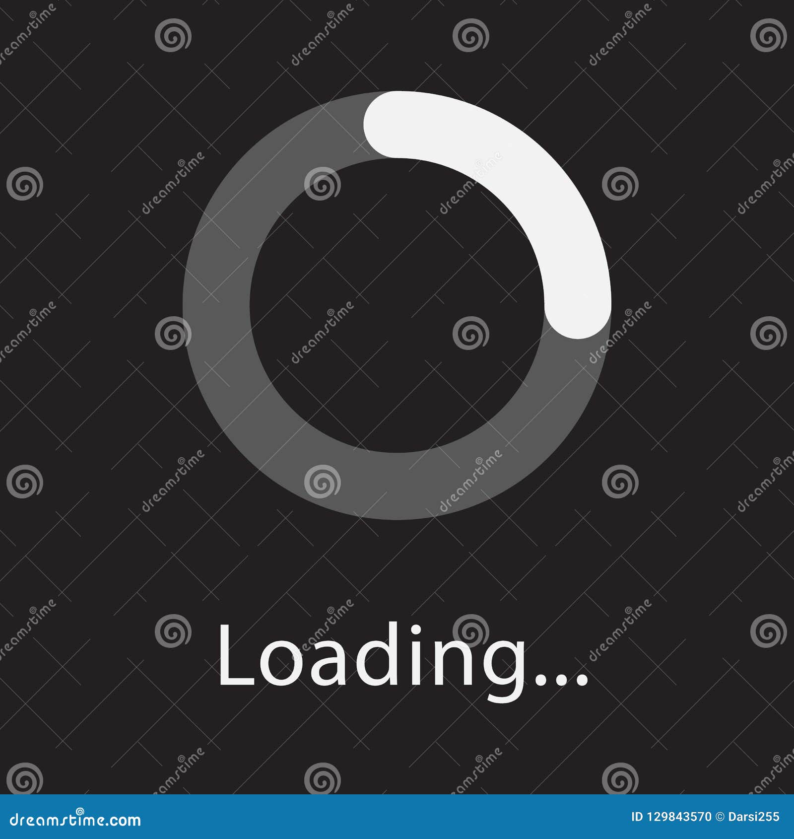 Circular Loading Sign, Isolated on Black Background, Vector ...