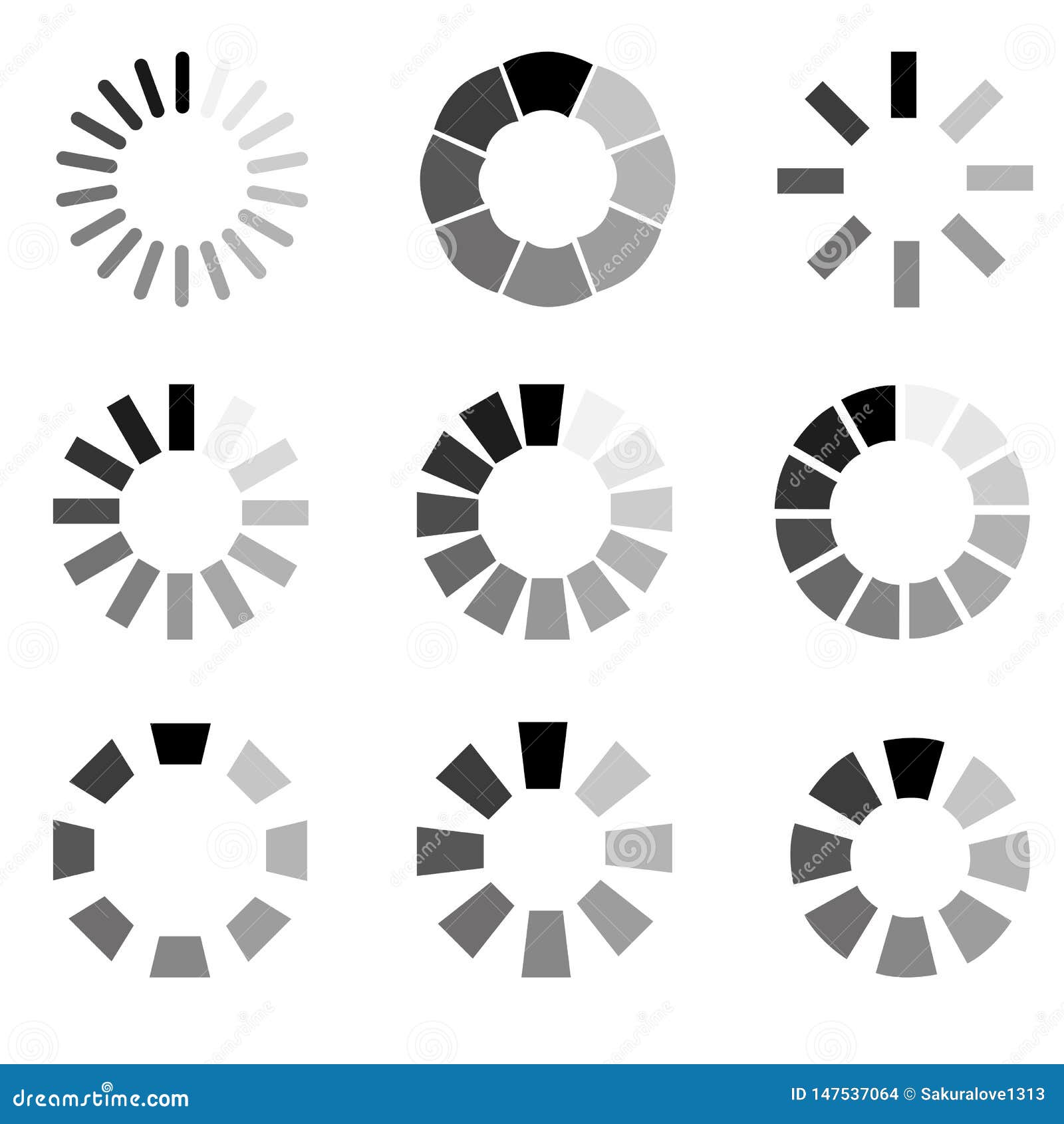 Circular Loading Sign, Isolated on White Background Stock Illustration ...