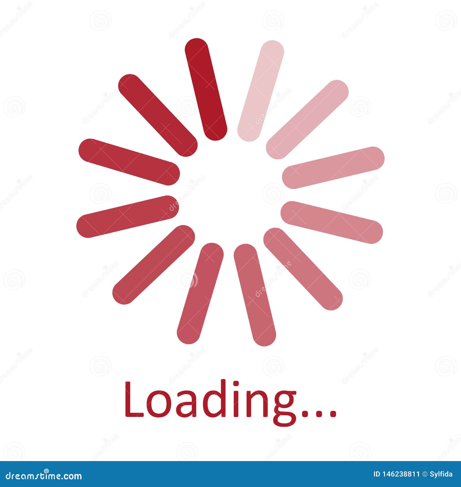 Circular Loading Sign, Waiting Symbol, Red Icon. Vector Illustration ...