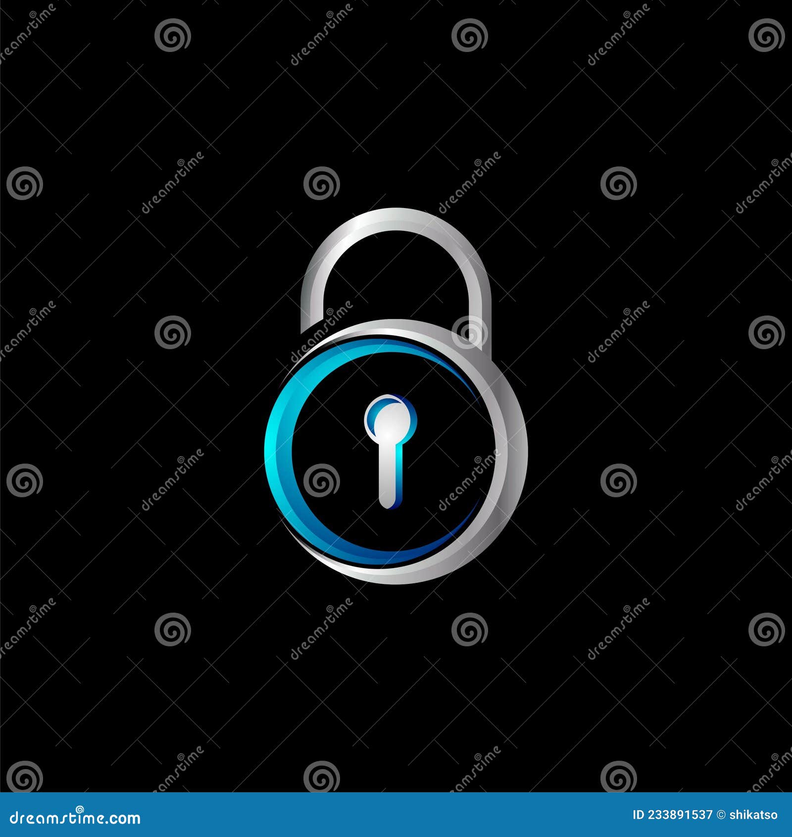 Circular Lock Security Vector Logo Design Stock Vector - Illustration ...