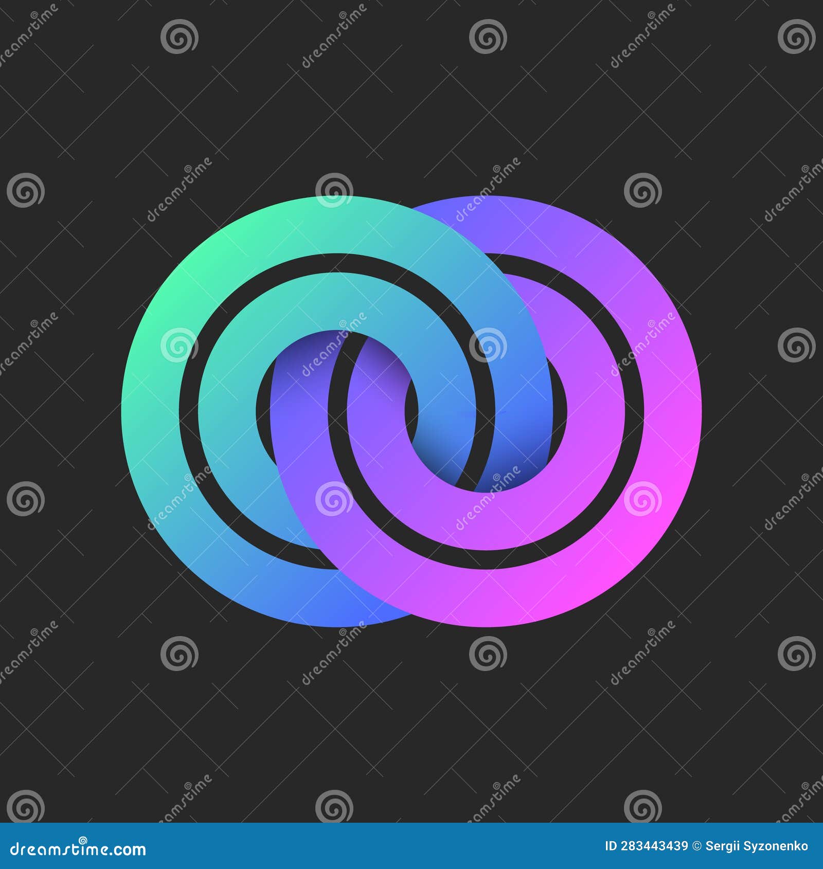 Circular Logo or Chain Round Link Symbol Vibrant Gradient Creative ...