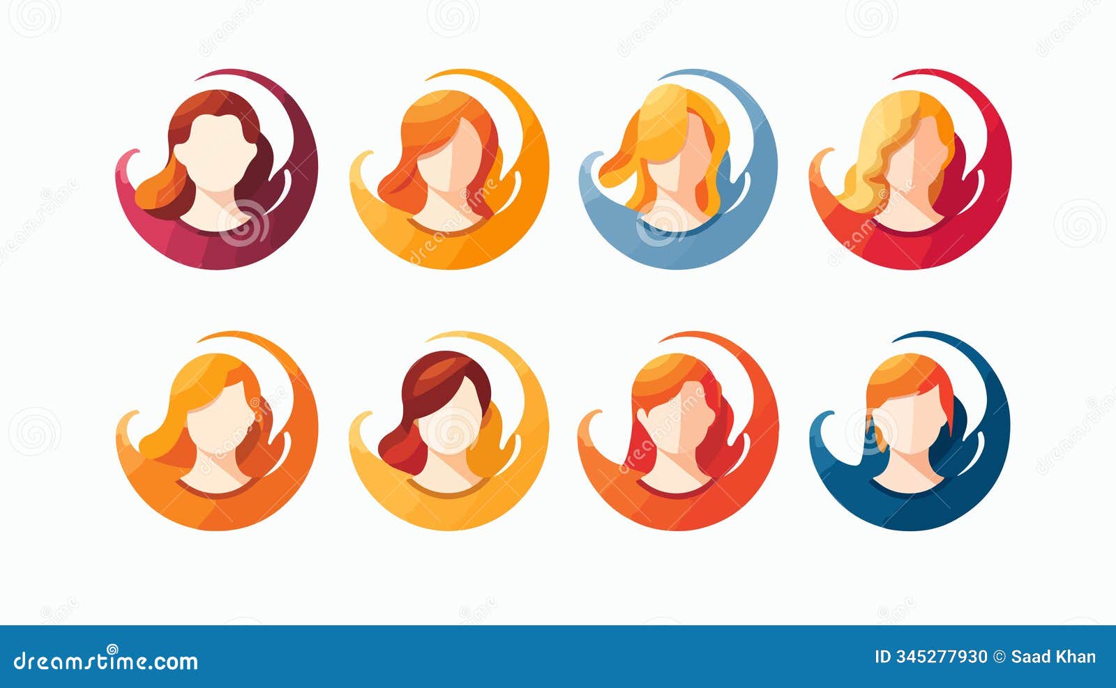 Circular Logo Design with Multiple Human Faces Stock Illustration ...