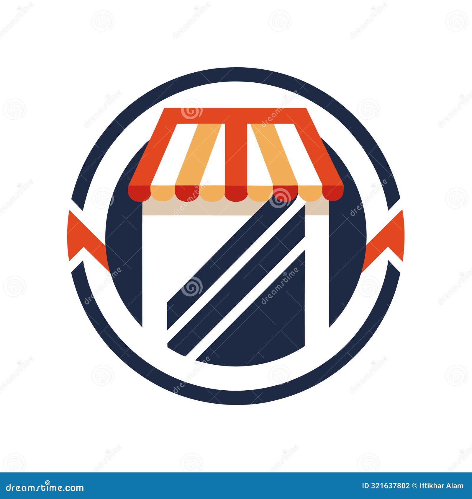 A Circular Logo Symbolizing Retail in the Digital Age, Featuring a ...