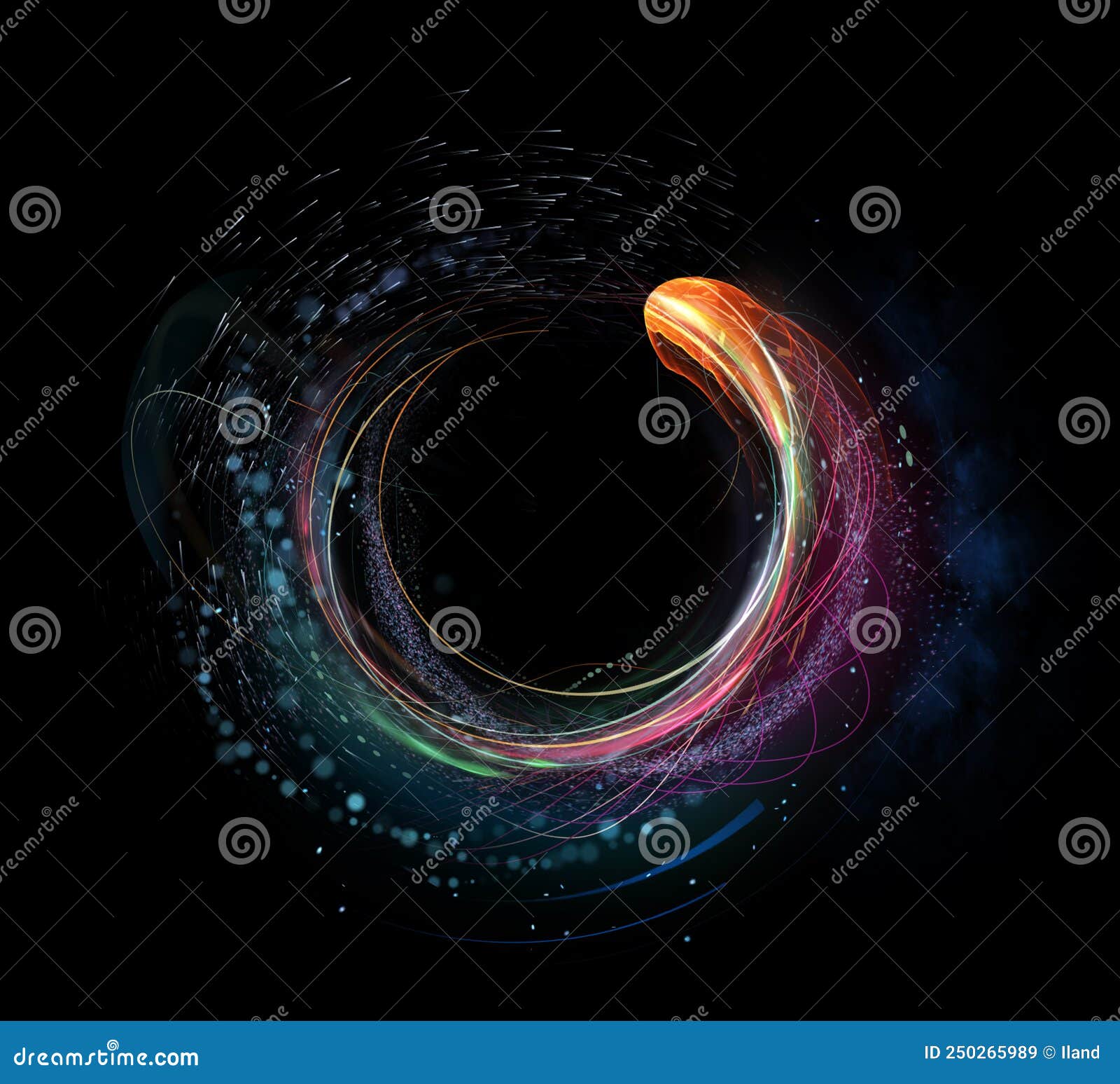 Circular Magic Effect. Isolated on Black Background. Stock Illustration ...