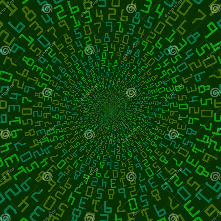 A Circular Matrix. a Background with a Chaotic Arrangement of Numbers ...