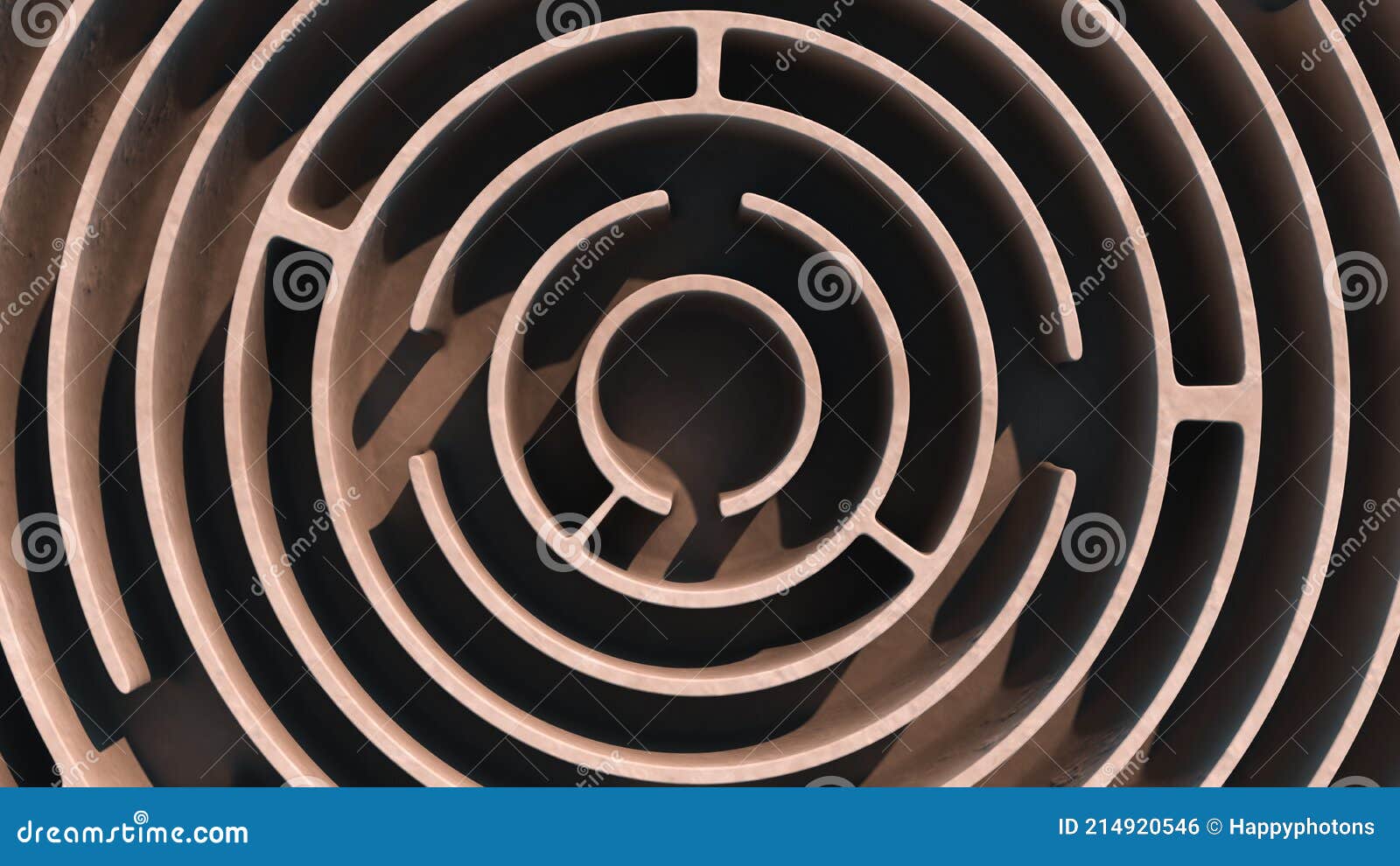 Circular Maze. Aerial View. Full Frame. Stock Illustration ...