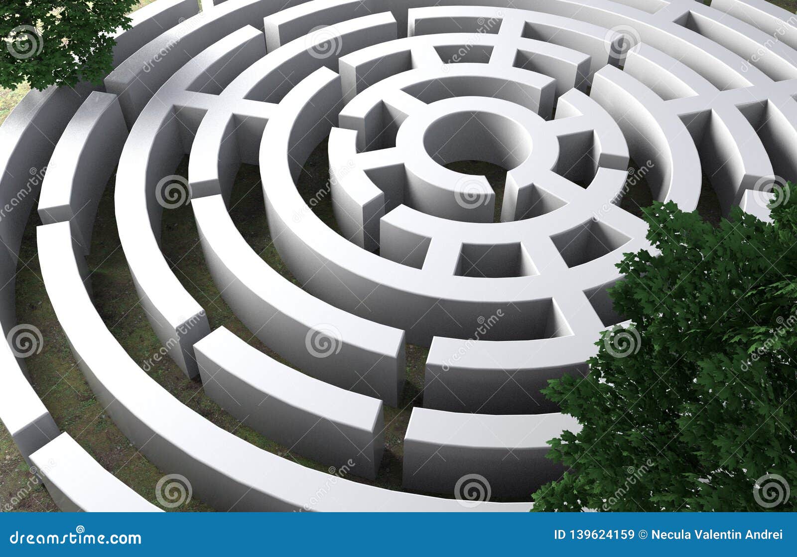 Circular maze stock illustration. Illustration of blue - 139624159