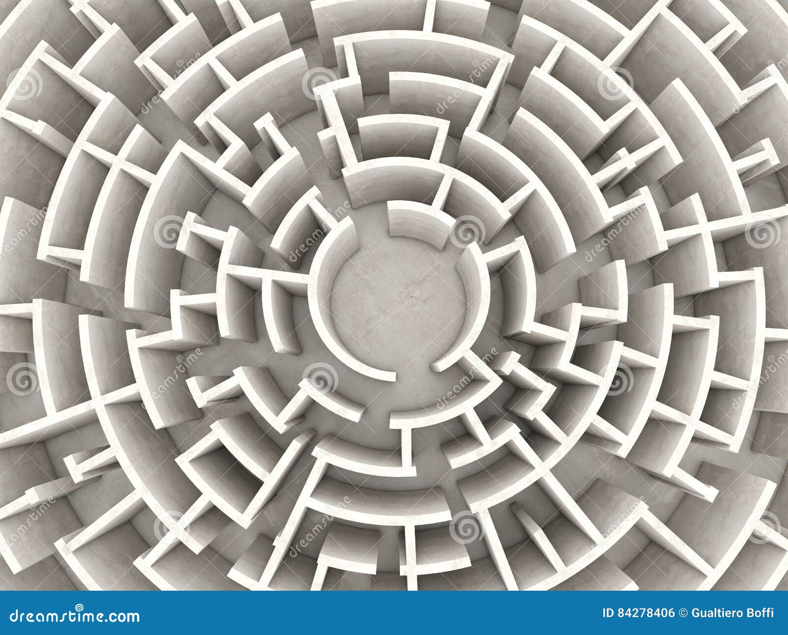 Circular maze 3d stock illustration. Illustration of solution - 84278406