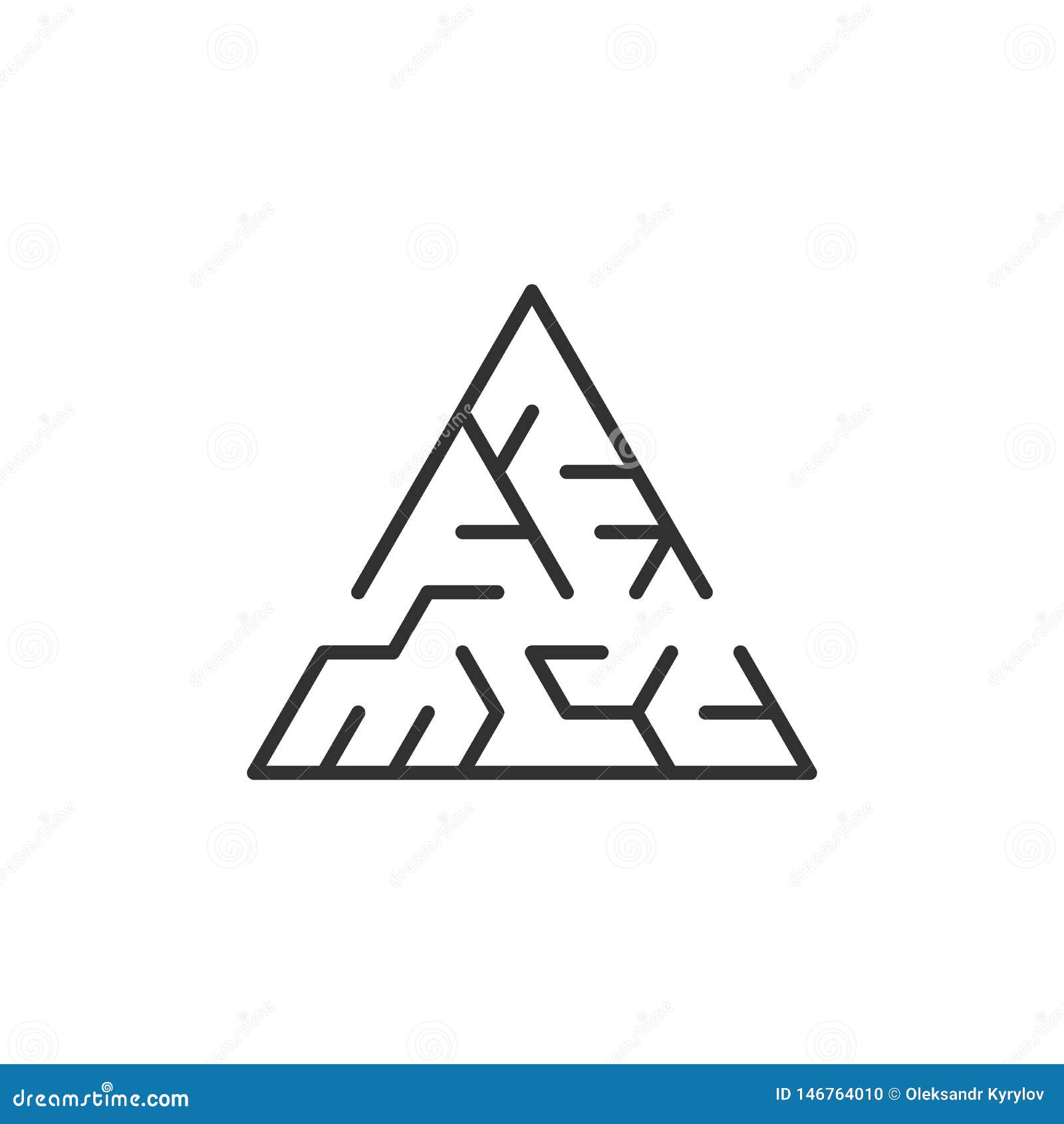 Circular Maze that is in the Form of a Triangle. Vector Illustration ...