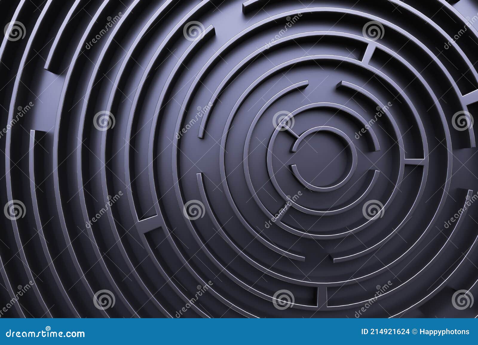 Circular Maze. View from Above Stock Illustration - Illustration of ...