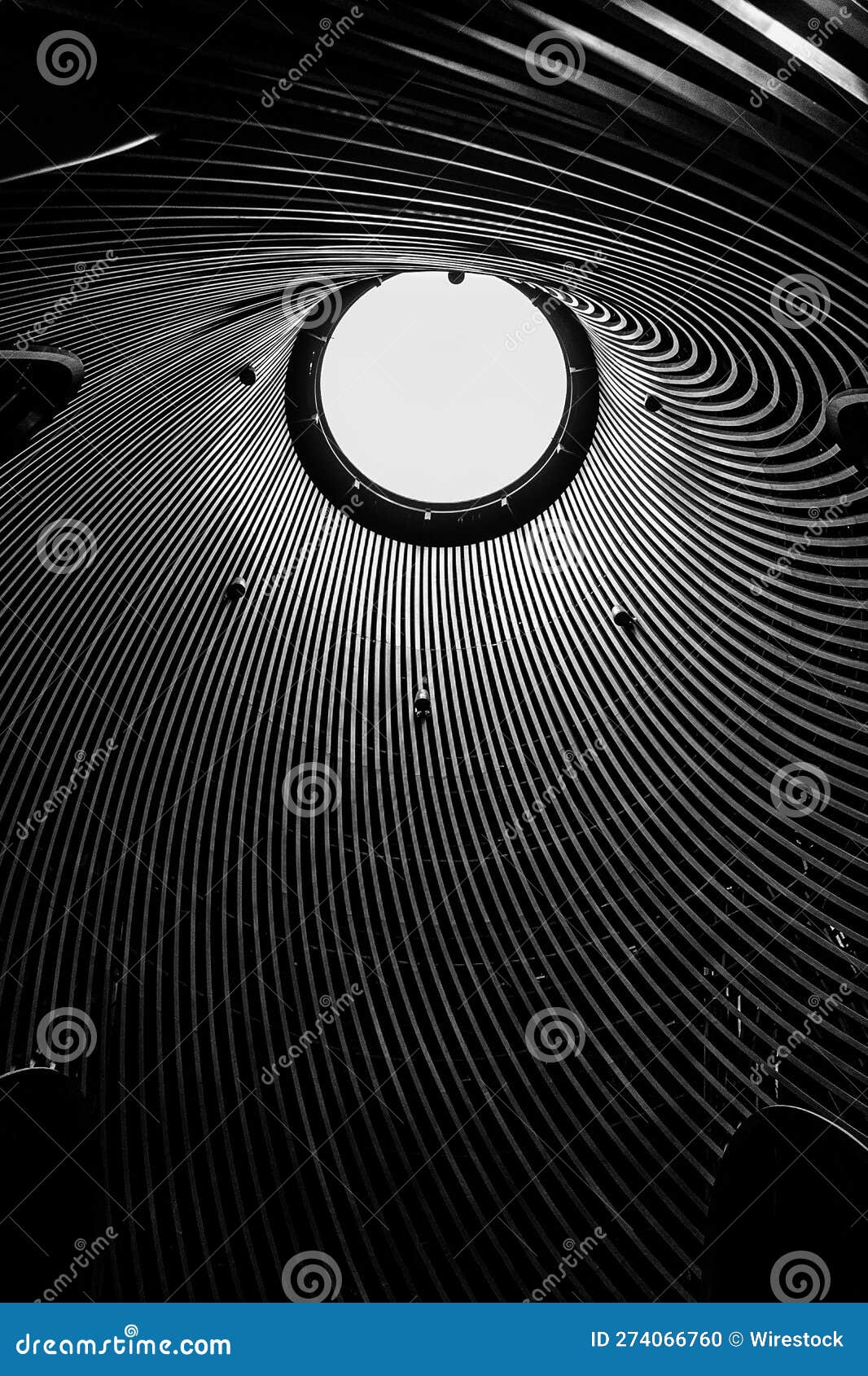 Circular Metal Structure Against the Backdrop of a Clear Sky Stock ...