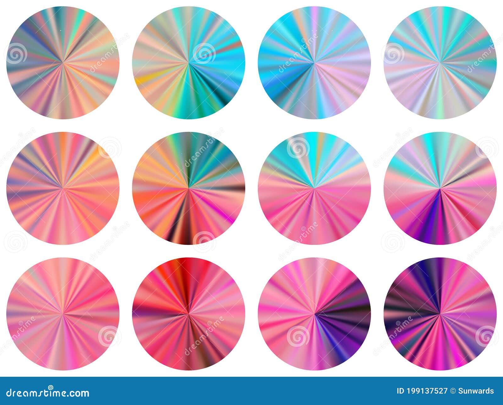 Circular Metallic Gradient Disk Elements Vector Stock Vector ...