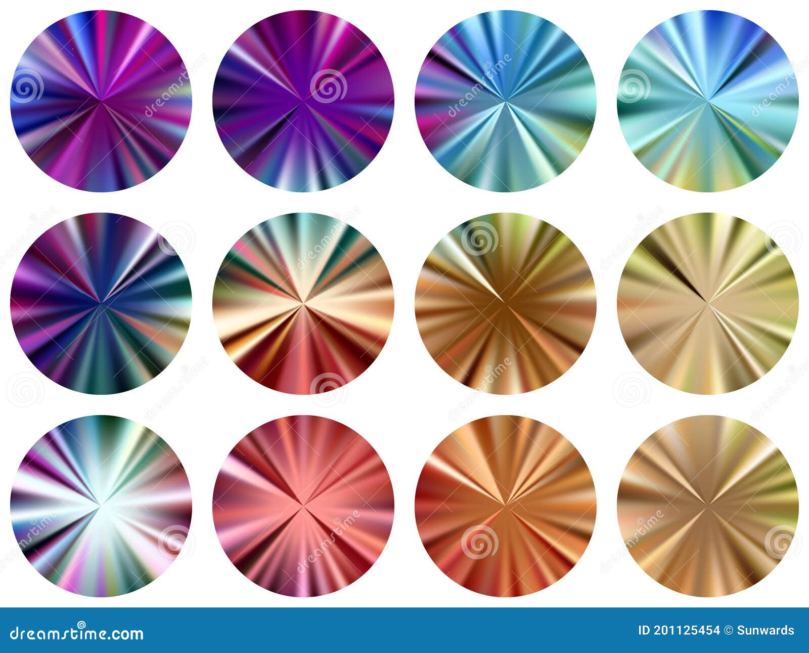 Circular Metallic Gradient Label Elements Vector Stock Vector ...