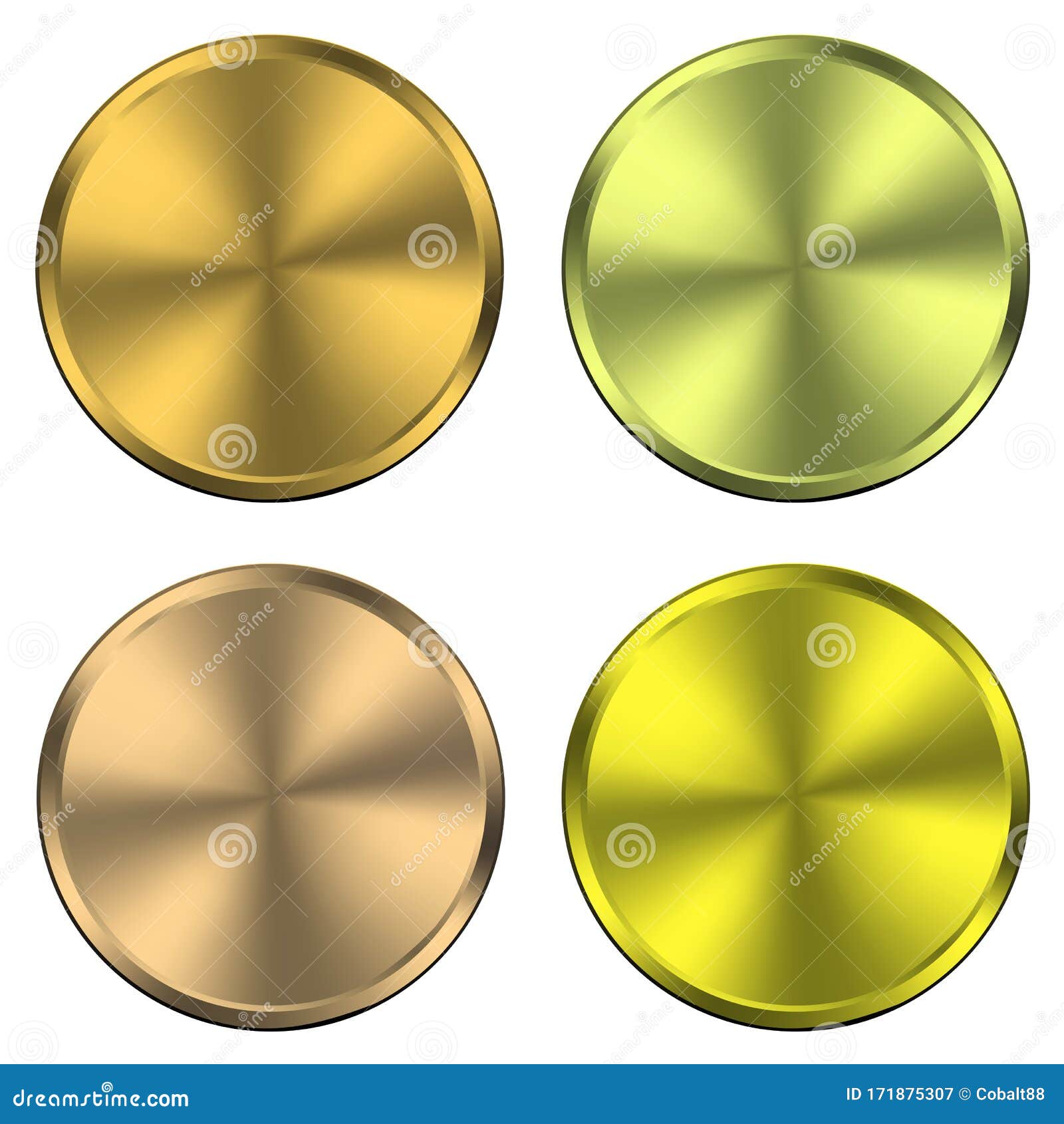Circular Metallic Vector Plates Stock Vector - Illustration of glossy ...