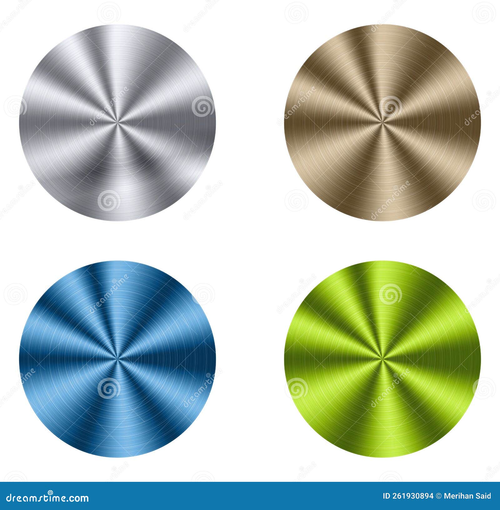 Circular Metallic Vector Plates, Metal Textures Stock Vector ...