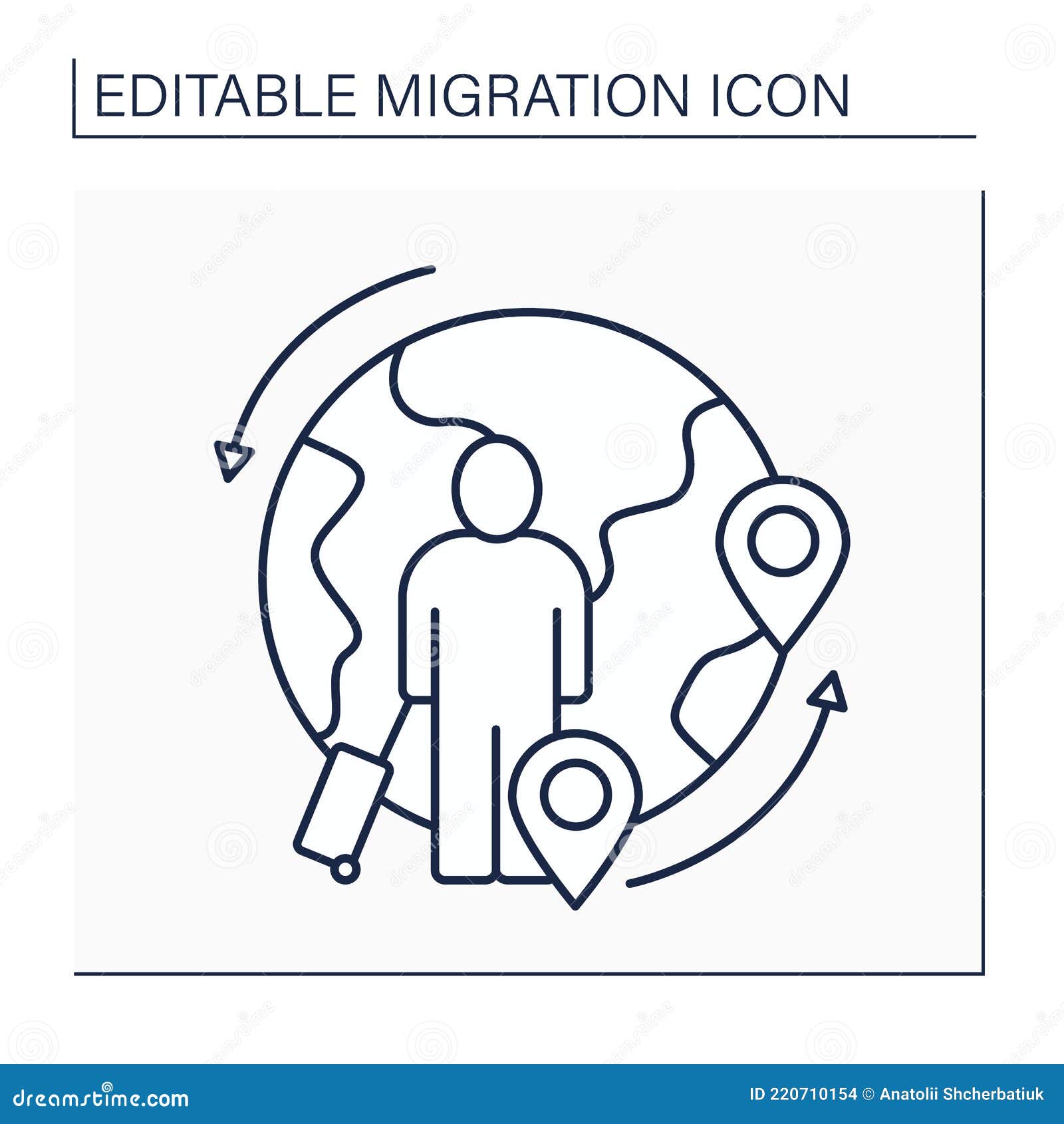 Circular Migration Line Icon Stock Vector - Illustration of isometric ...