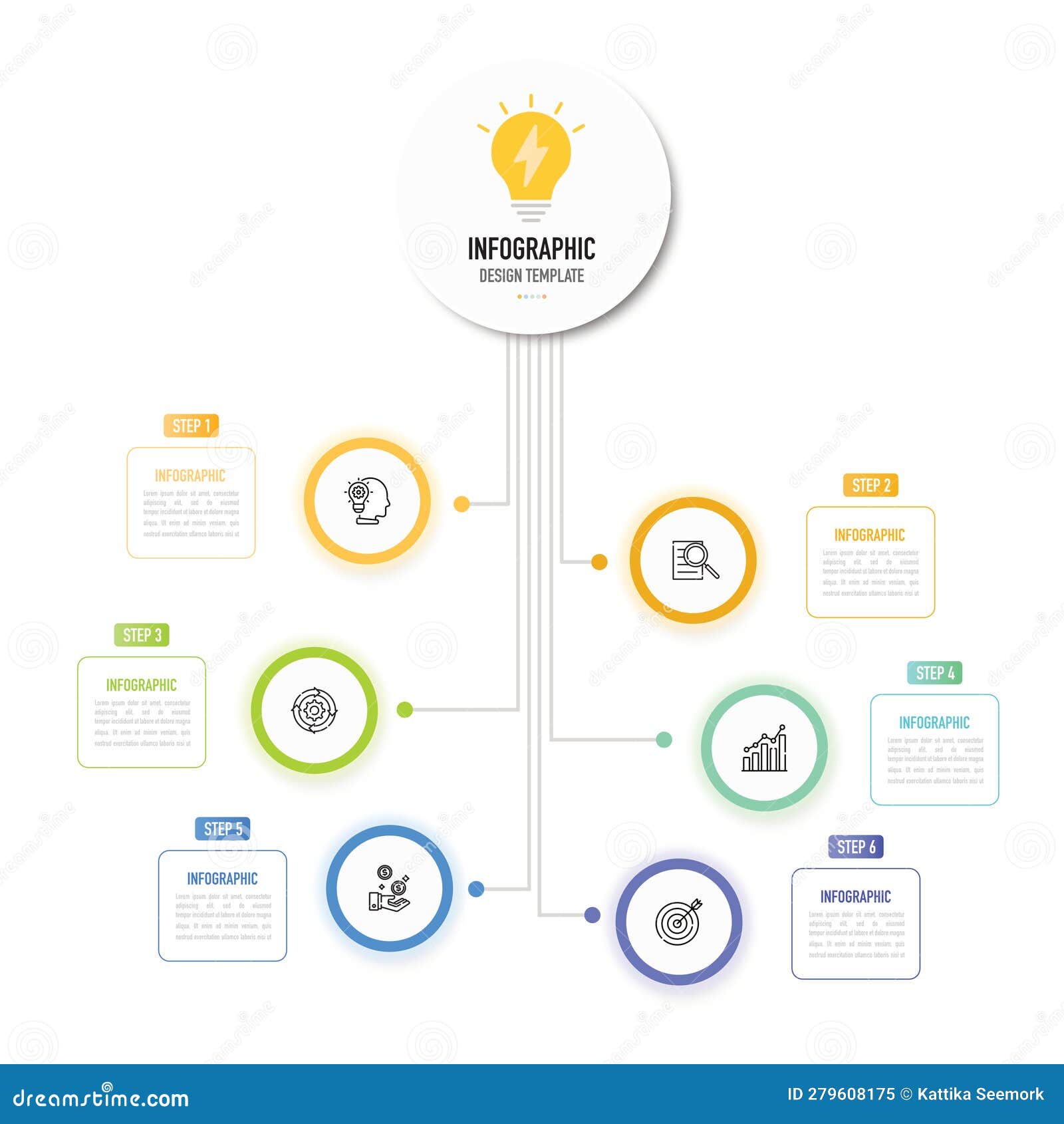 Circular Mind Map Infographic for Business Presentation Stock Vector ...
