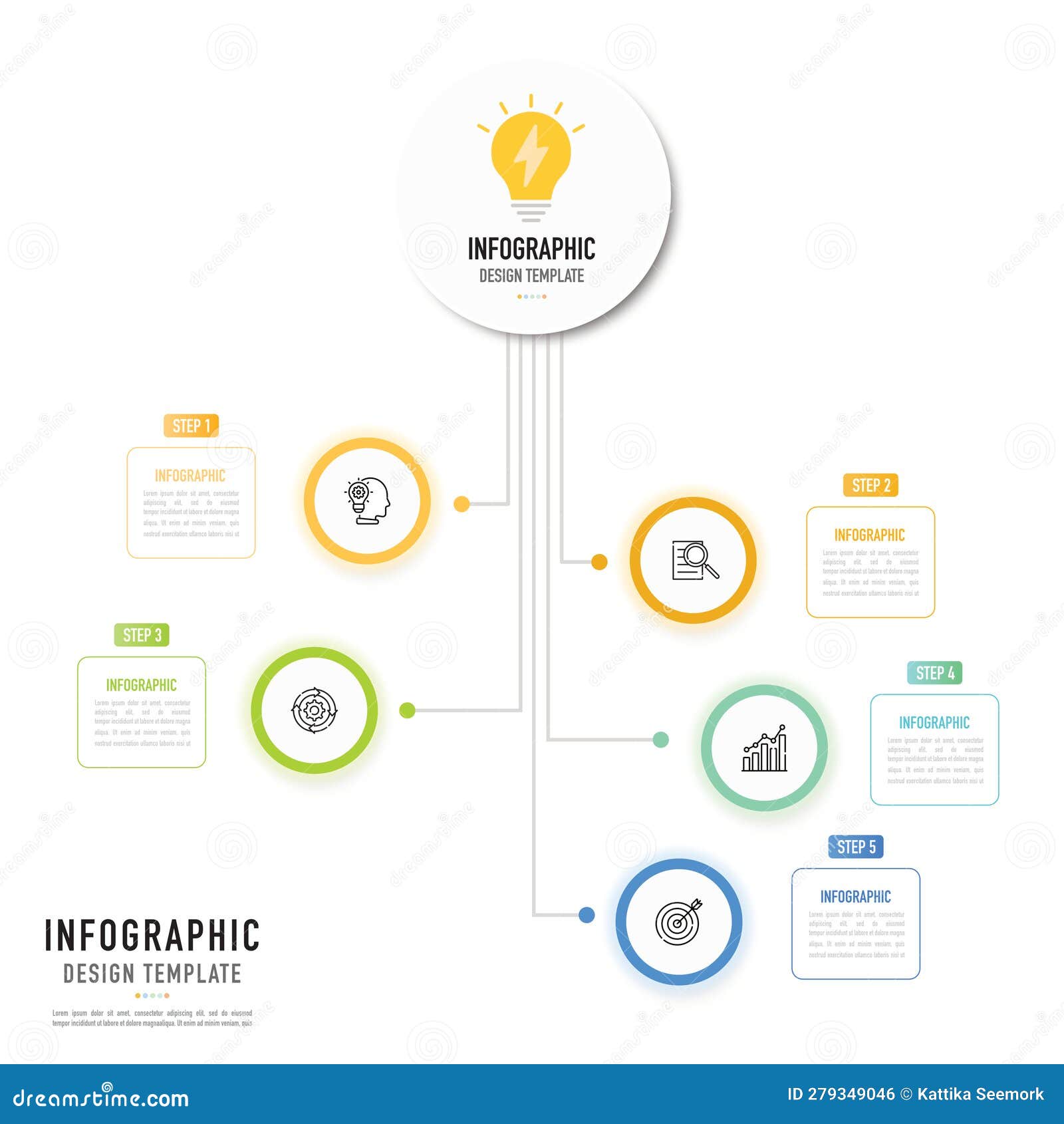 Circular Mind Map Infographic For Business Presentation Vector ...