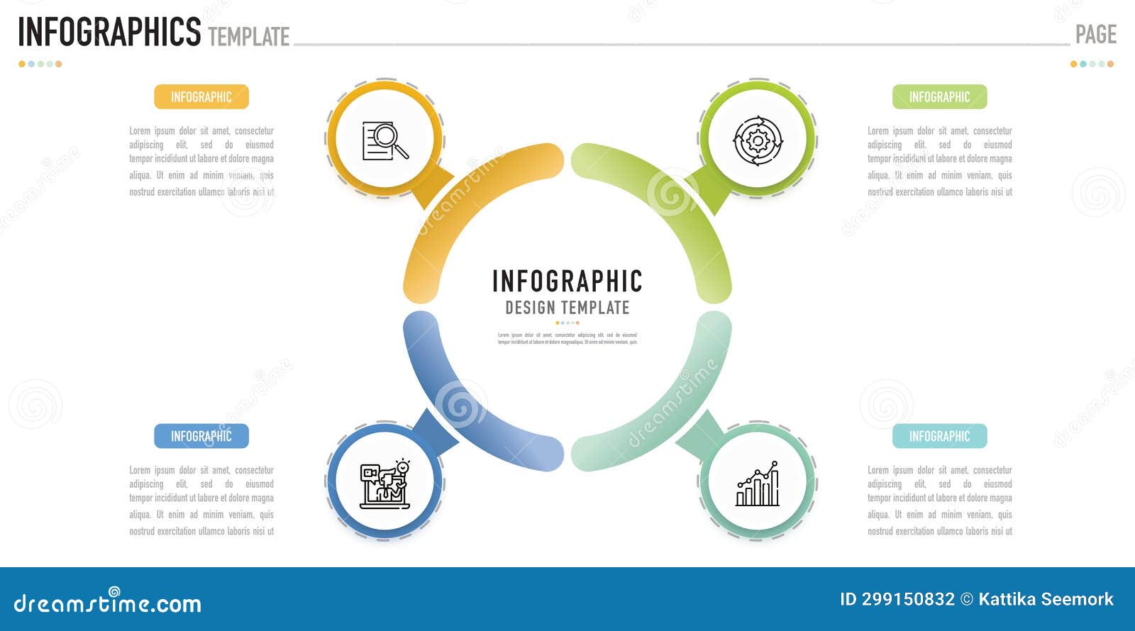 Circular Mind Map Infographic for Business Presentation Stock Vector ...