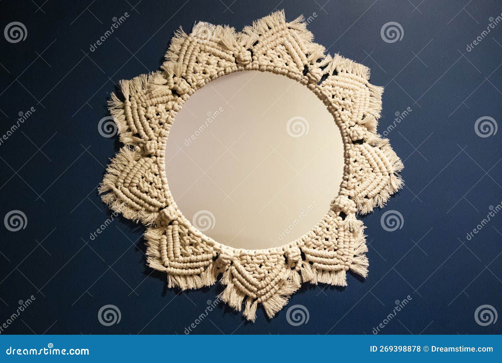 Macrame mirror stock photo. Image of chain, gemstone - 269398878