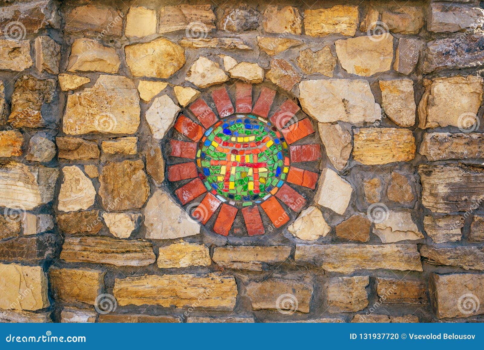 Mosaic Symbol Of Shinto On Wall Stock Photo | CartoonDealer.com #131937720