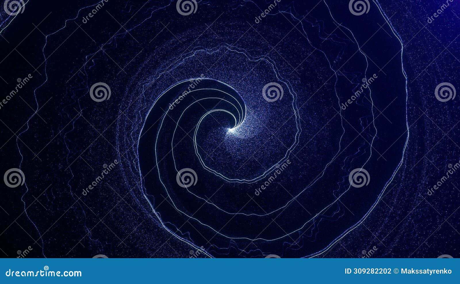 Circular Motion Blue Abstract Vortex Made from Glowing Particles in ...