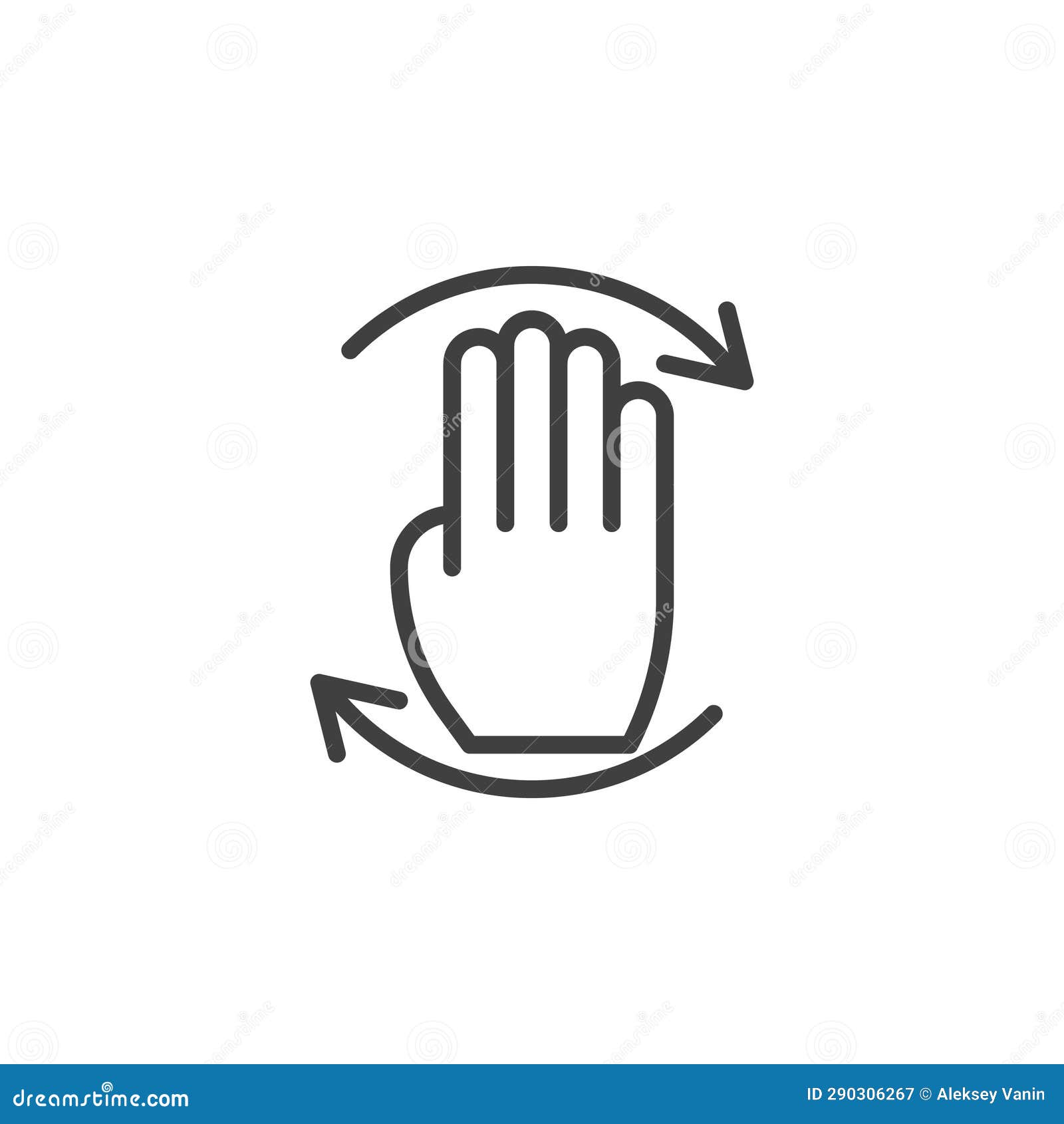 Circular Motion Gesture Line Icon Stock Vector - Illustration of finger ...