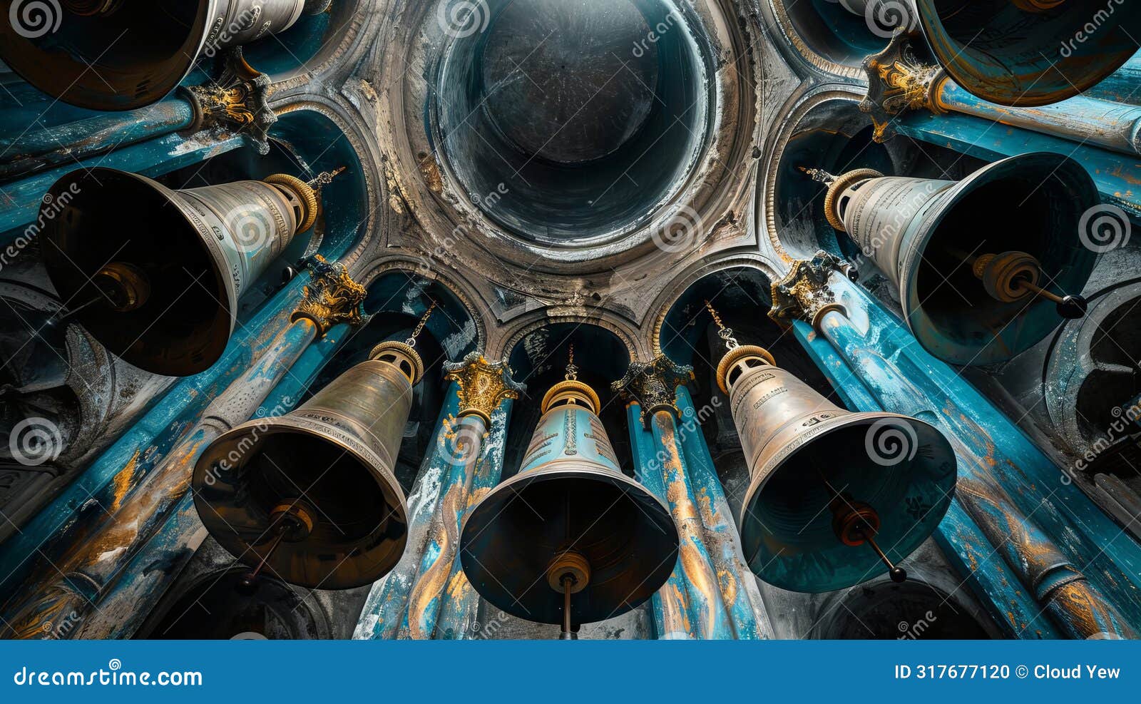 Circular Motion Layout of Ringing Church Bells. Stock Illustration ...