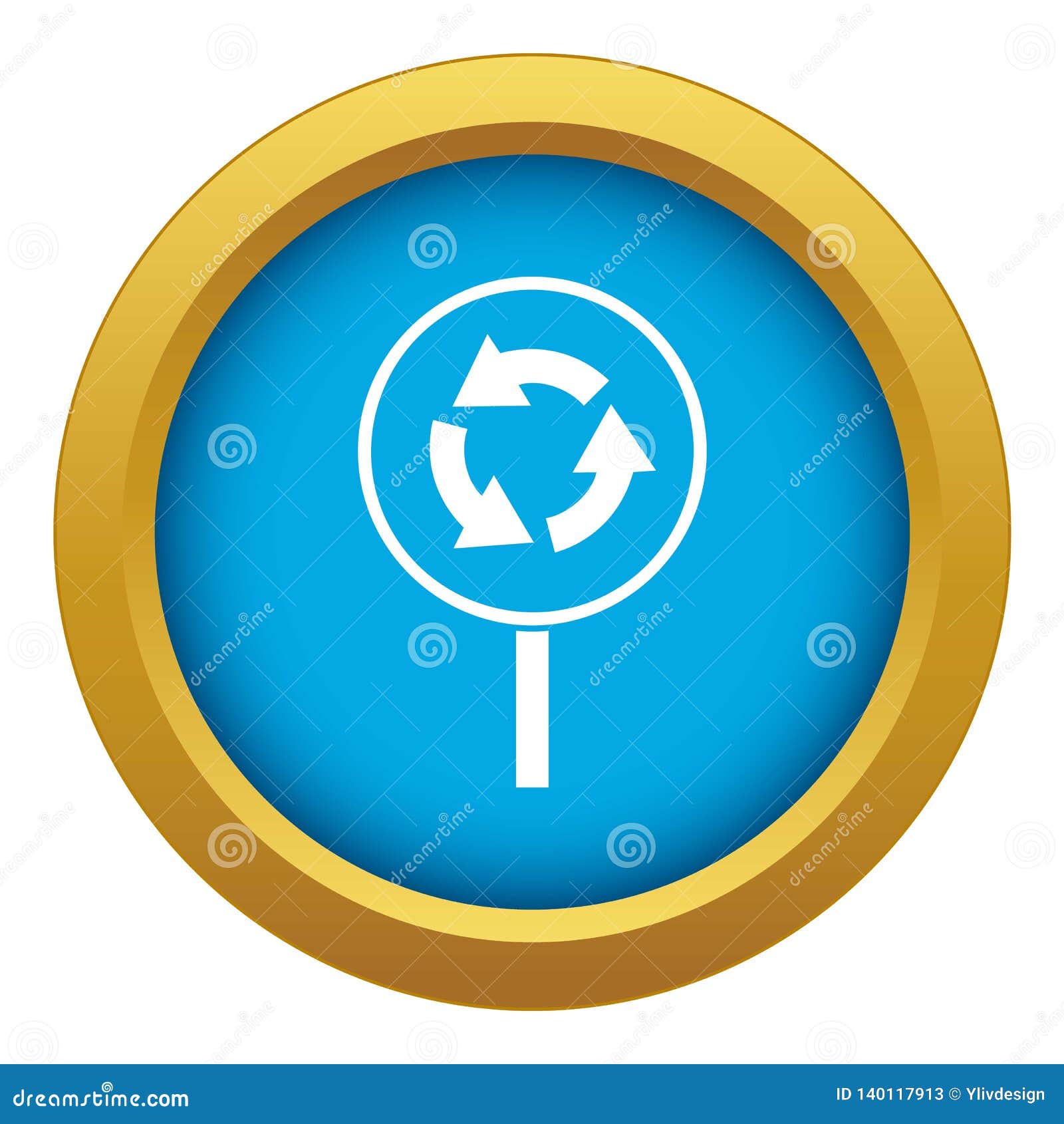 Circular Motion Road Sign Icon Blue Vector Isolated Stock Vector ...
