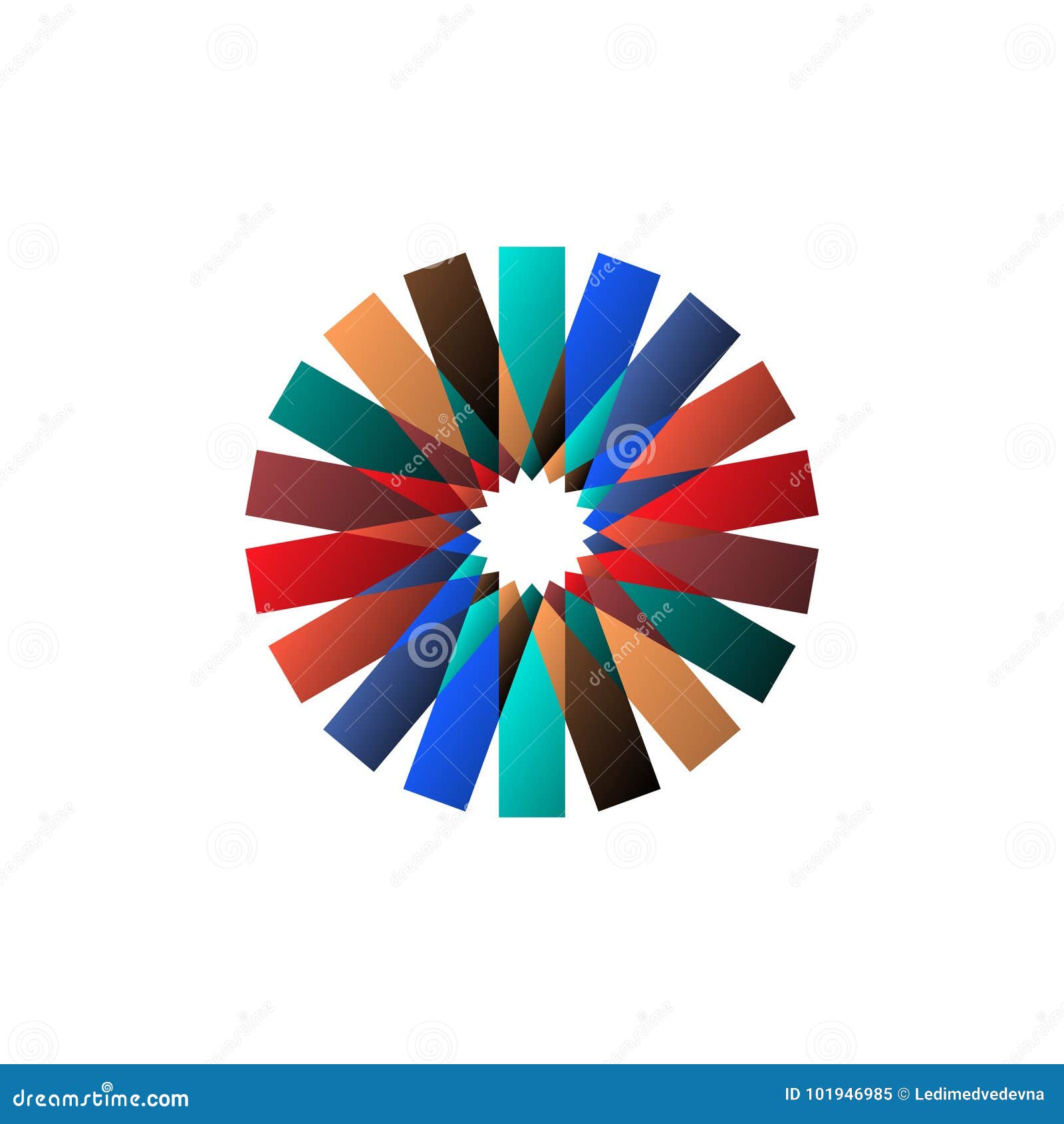 Circular Multicolored Pattern. Spirographic Symbol. Logo in the Form of ...