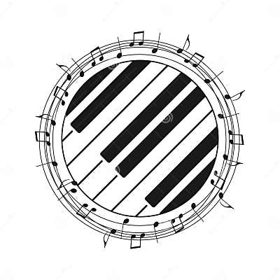 Circular Music Notes. Piano Note Stock Vector - Illustration of ...