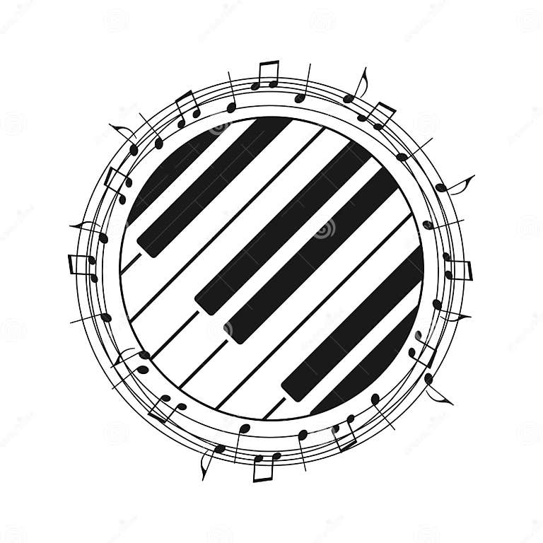 Circular Music Notes. Piano Note Stock Vector - Illustration of ...