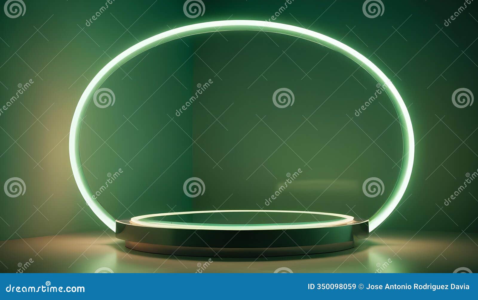 A Circular Neon Light Frame with a Dark Background, Stock Illustration ...