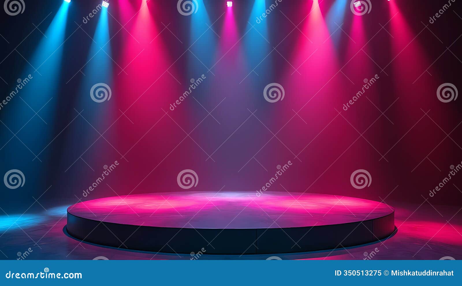 Circular Neon-Lit Stage with Contrasting Beams Stock Image - Image of ...