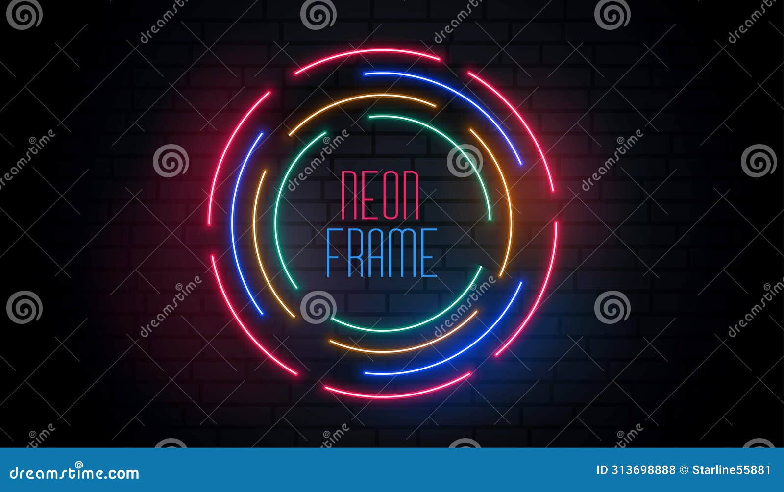 Circular Neon Round Colorful Background Stock Vector - Illustration of ...
