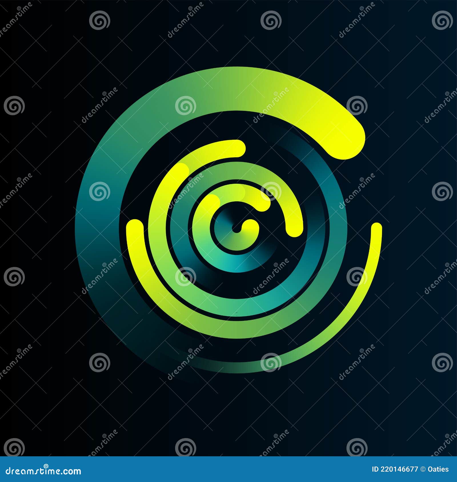 Circular Network Data Tech Connection Stock Vector - Illustration of ...