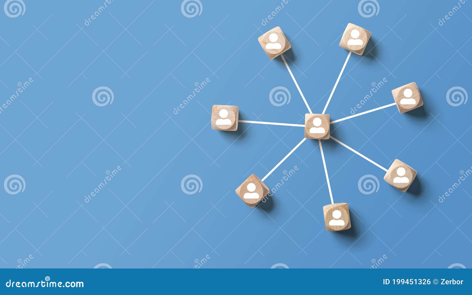 Circular Network with an Element in the Middle on a Blue Background ...