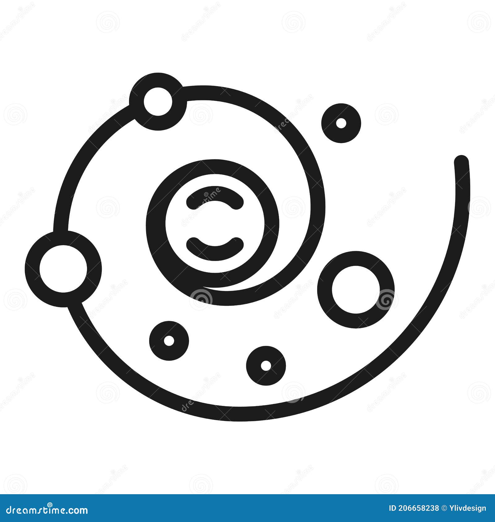 Circular Network Icon, Outline Style Stock Illustration - Illustration ...