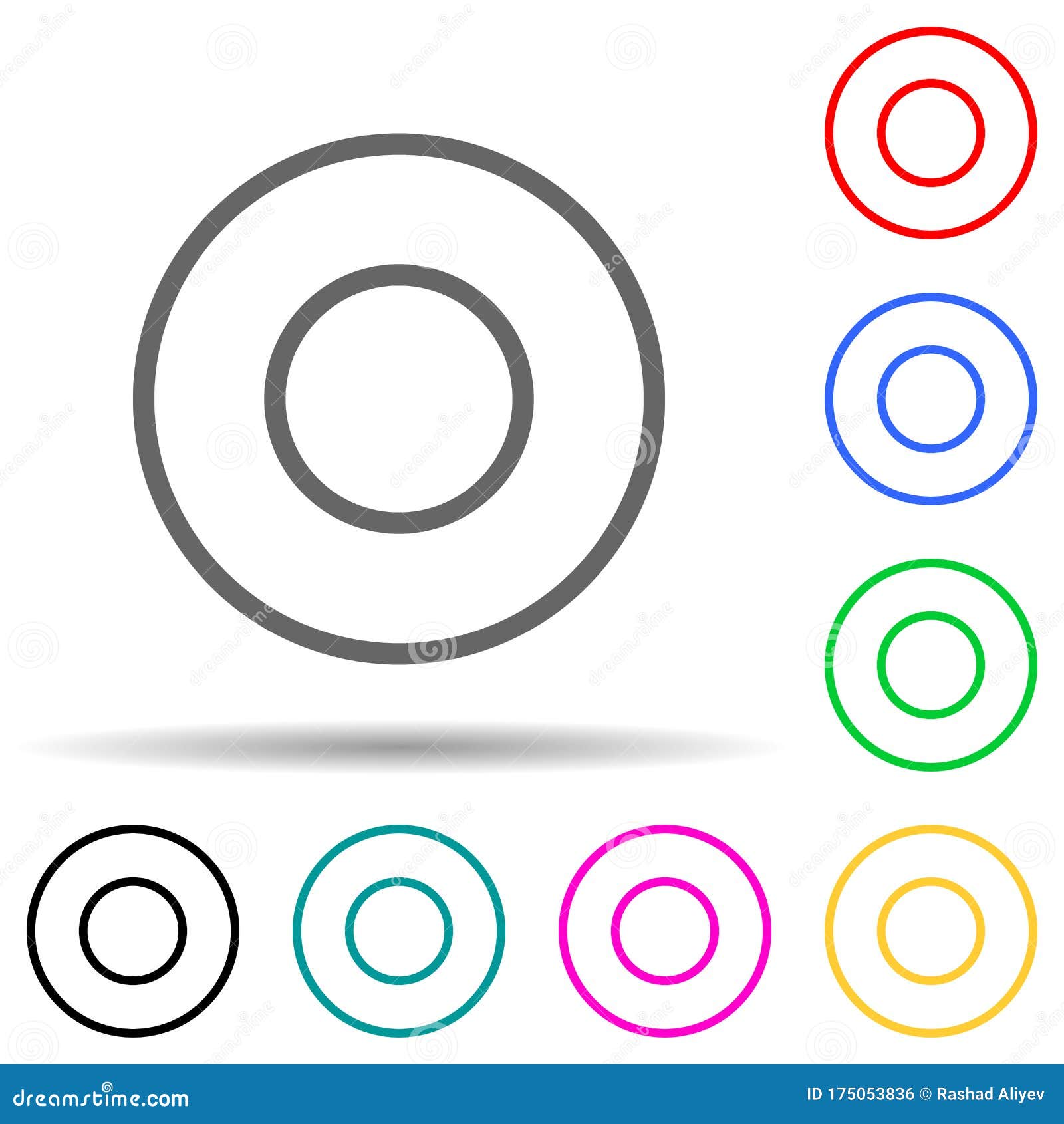 Circular Notation Multi Color Style Icon Simple Thin Line Outline Vector Of Web Icons For Ui