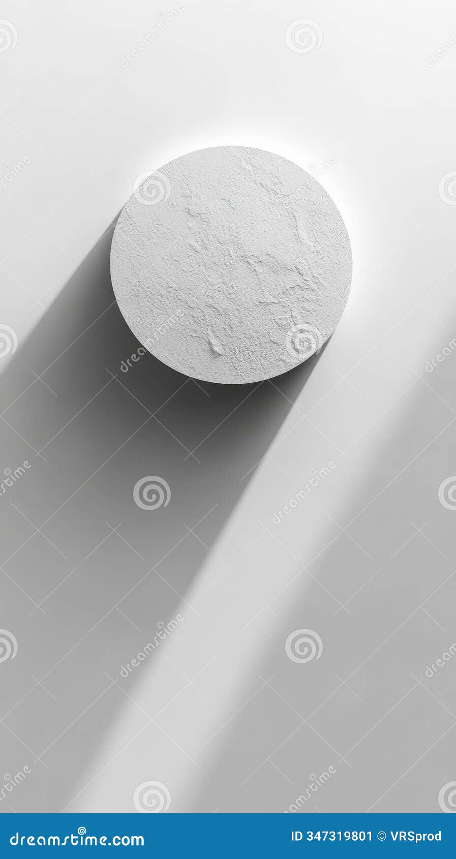 Circular Object Casting Long Shadows on a Smooth Surface Stock Image ...