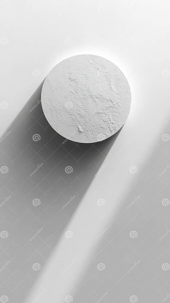 Circular Object Casting Long Shadows on a Smooth Surface Stock Image ...