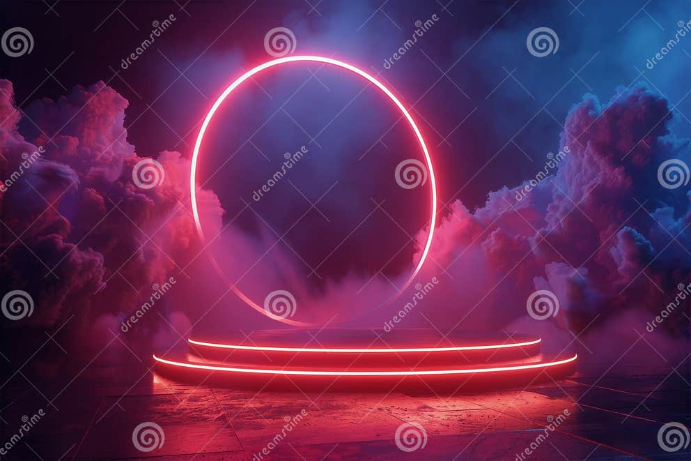 Circular Object Hovering in Clouds Stock Image - Image of round ...