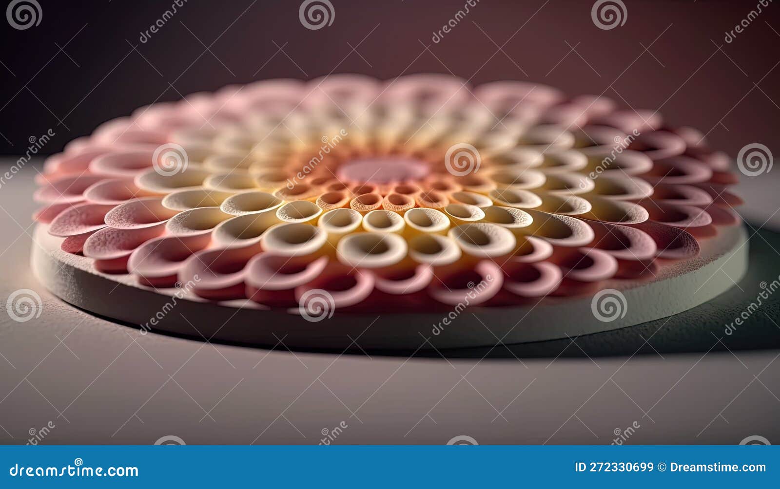 A Circular Object Made Out of Paper Sitting on a Table Stock ...