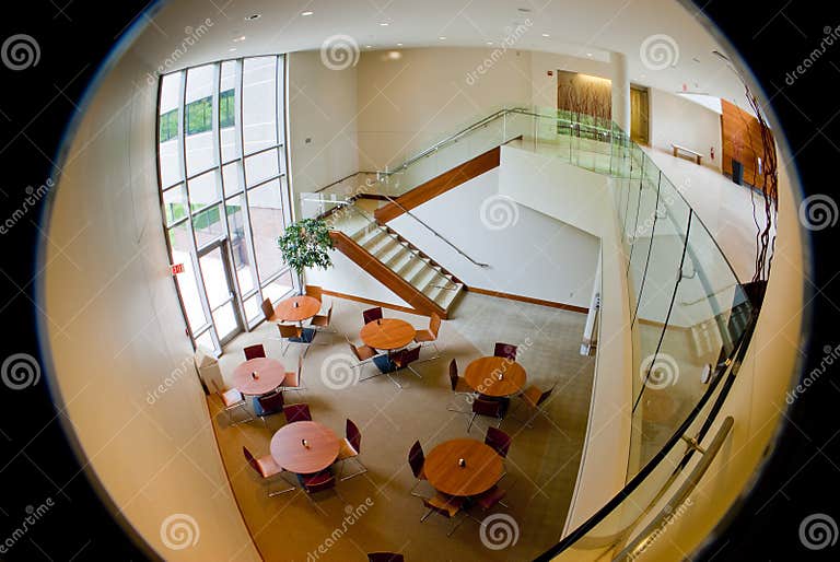 Circular Office Building Cafeteria Stock Image - Image of lounge ...
